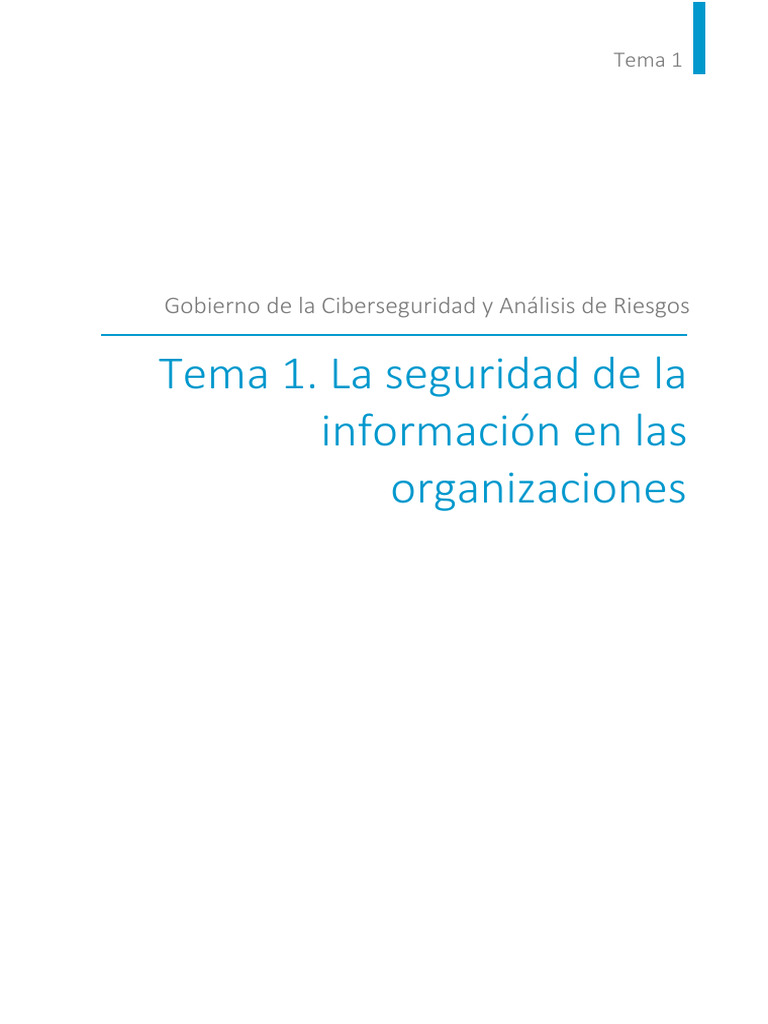 Tema 1 La Seguridad de La Informacin en Las Organizaciones | PDF ...