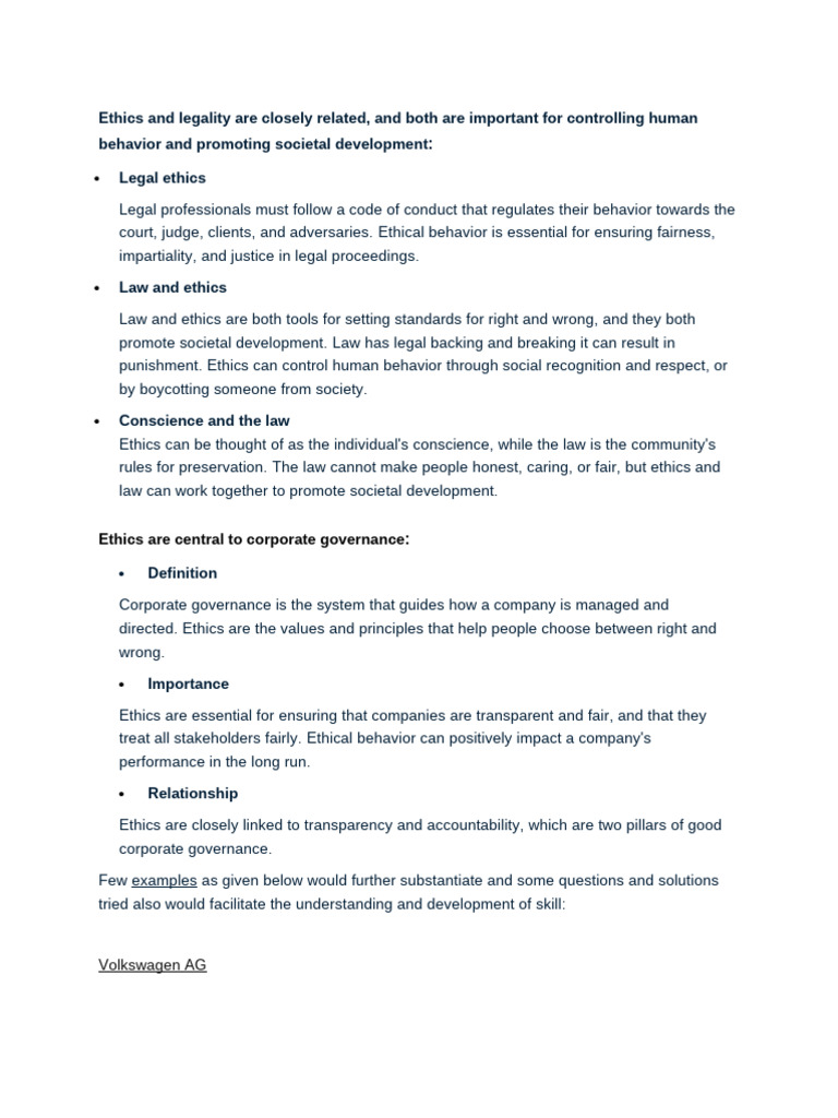 Module Case - Ethics Governance and Legality - Question and Solution | PDF | Corporate ...