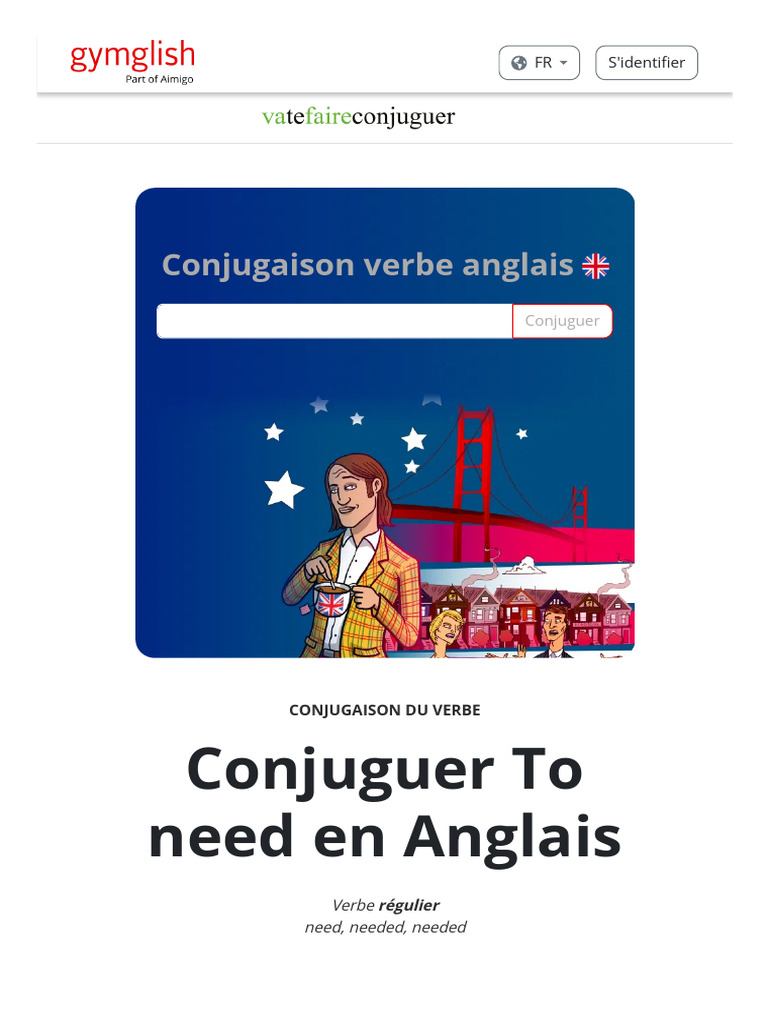 Conjugaison Anglaise Du Verbe To Need | PDF | French Conjugation ...