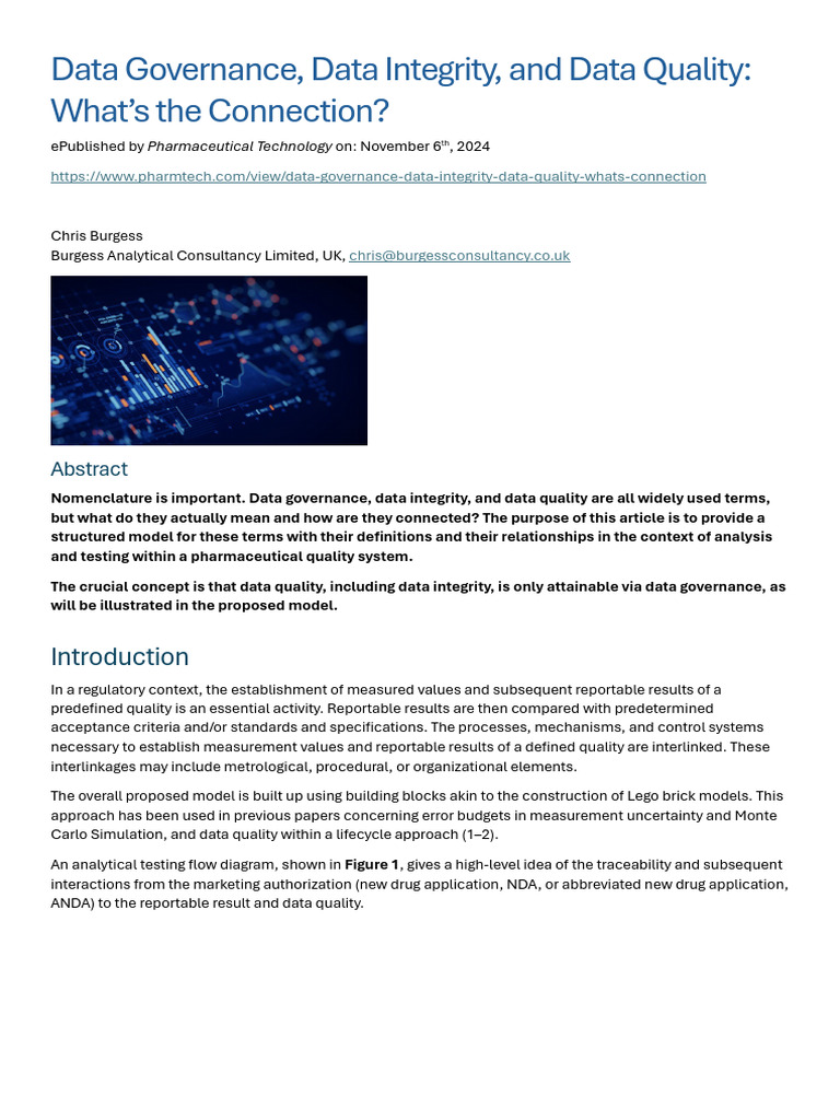 Data Governance and Quality in Pharma | PDF | Data | Quality Management ...