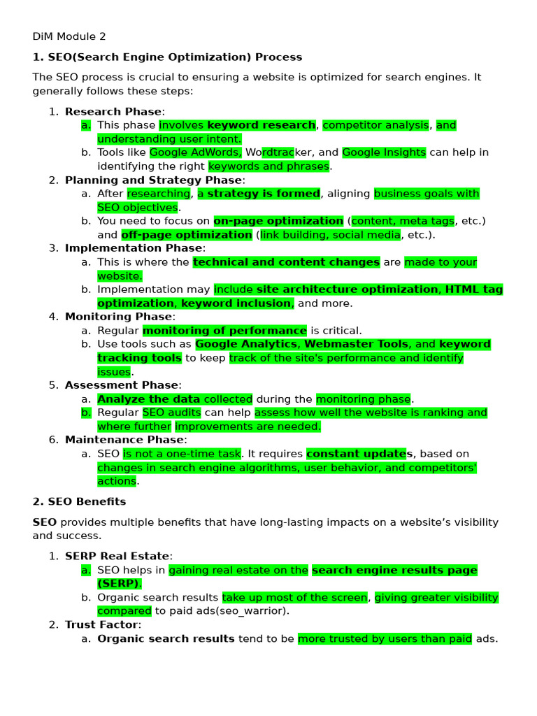 Digital Marketing Second Module | PDF | Search Engine Optimization | Search Engine Marketing
