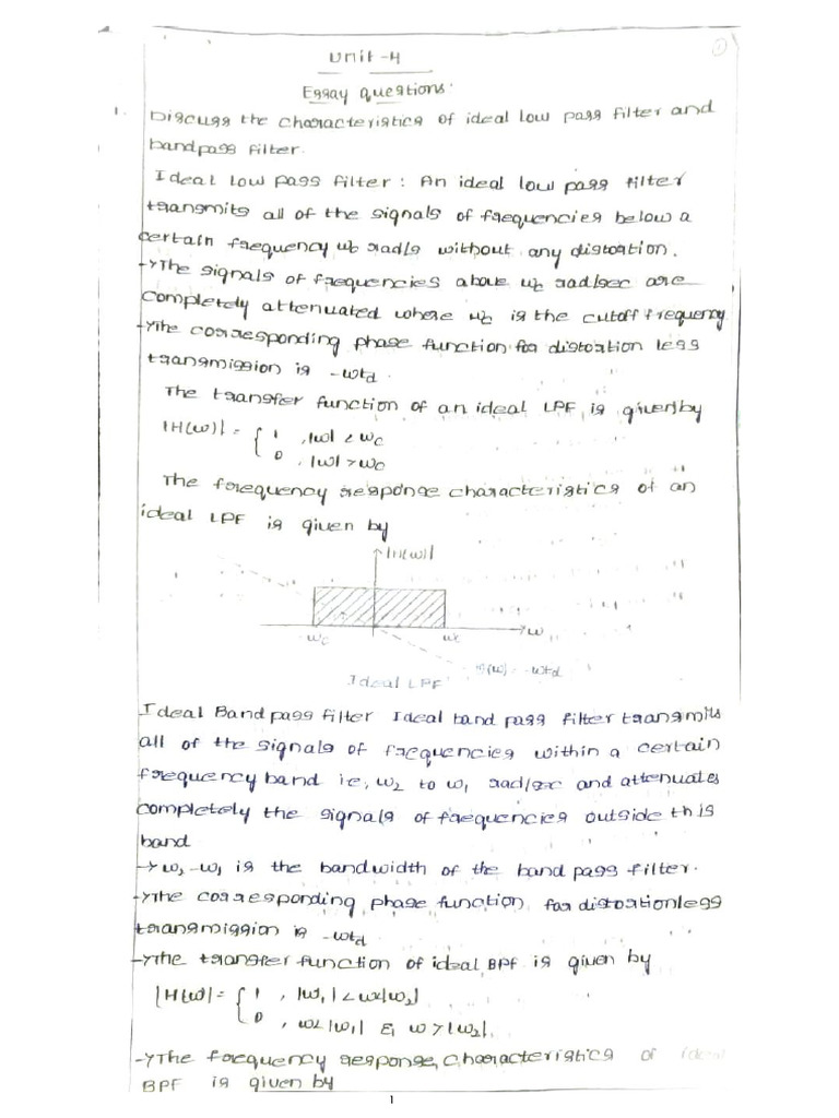 Unit 4 (Signal Transmission Through LTI System) | PDF