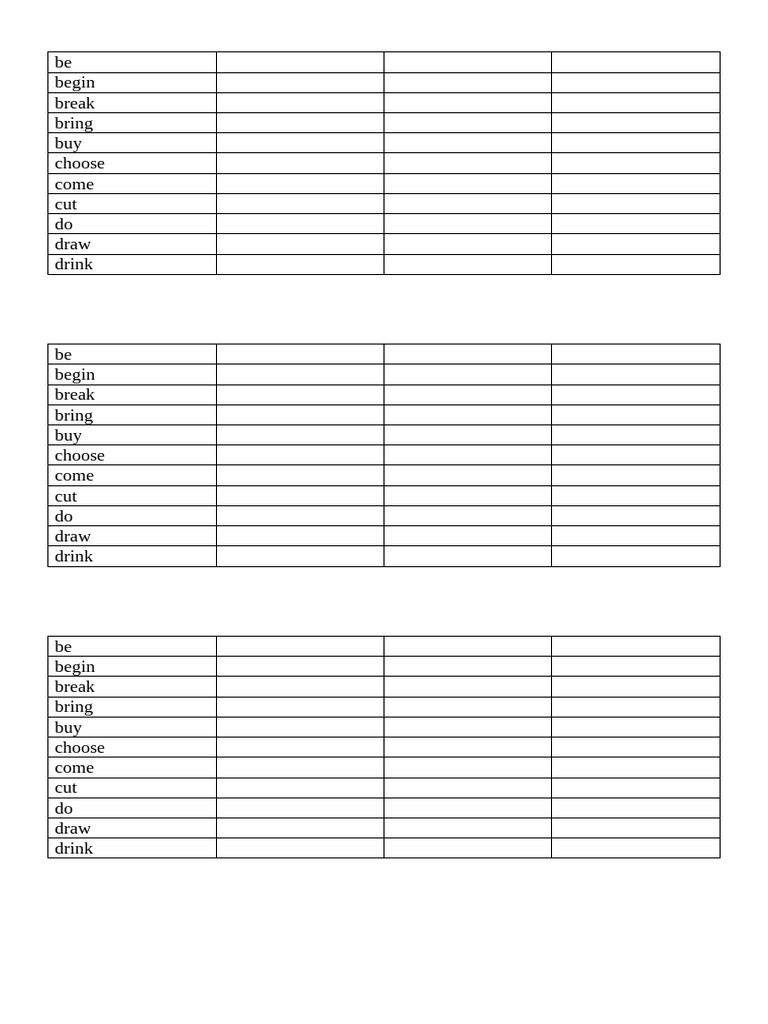 Irreg Verbs Children | PDF