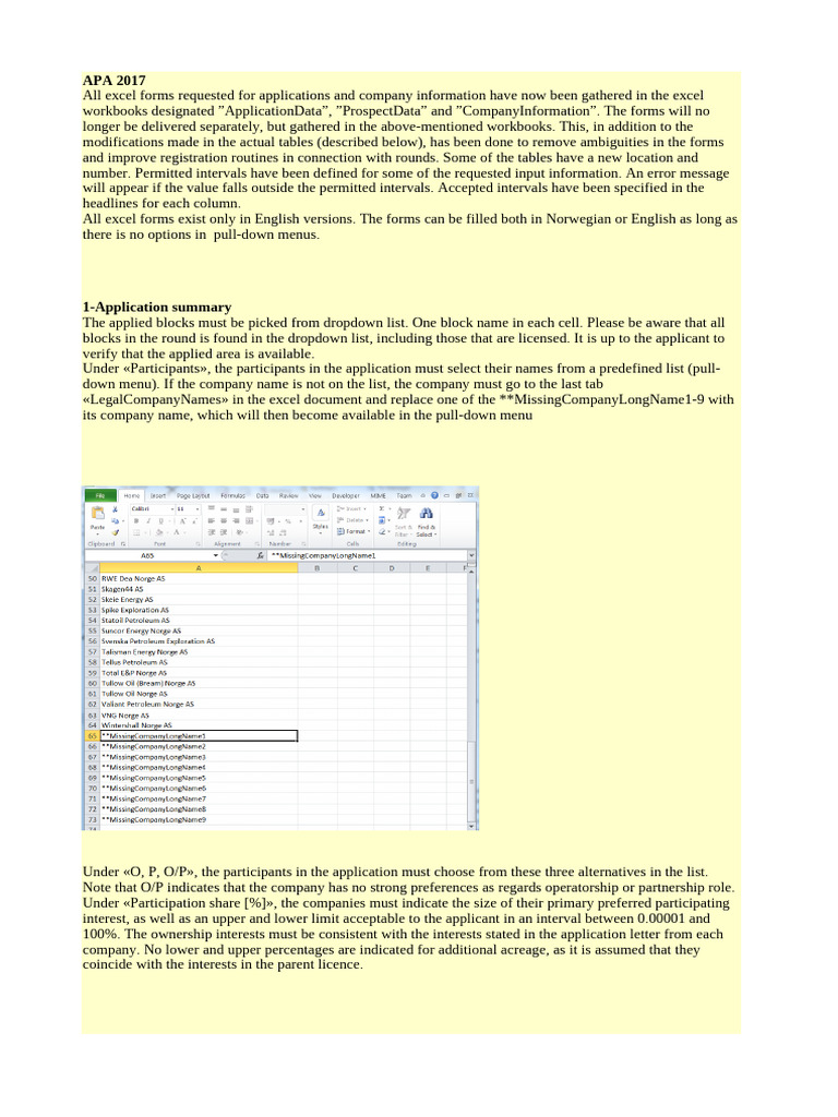Excel Forms for Application Data Management | PDF | Petroleum Reservoir ...