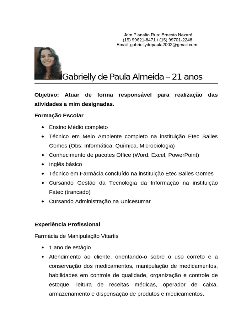 Curriculo Gabrielly de Paula.pdf | PDF