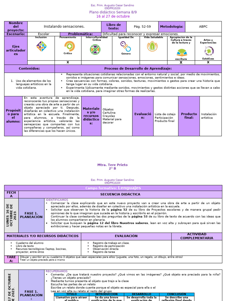 Semana 8-9 2B | PDF | Evaluación | Aprendizaje