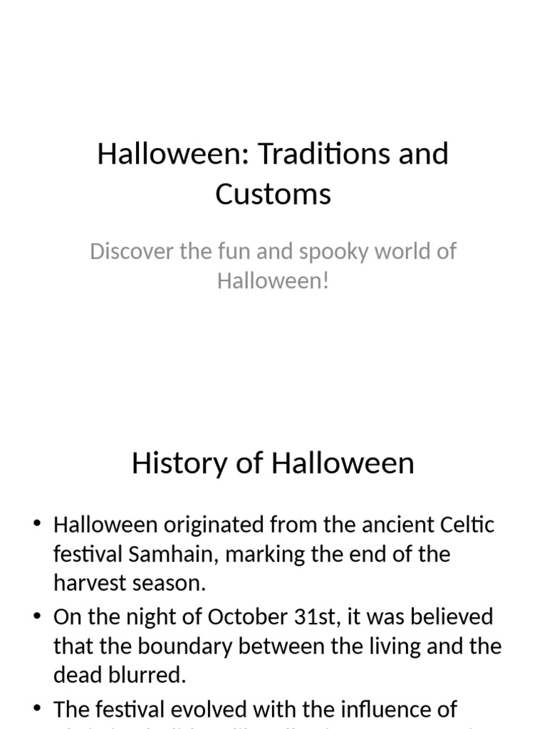 Halloween Traditions and Customs Explained | PDF
