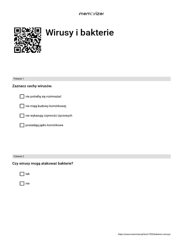Wirusy I Bakterie - ROZWIĄŻ | PDF