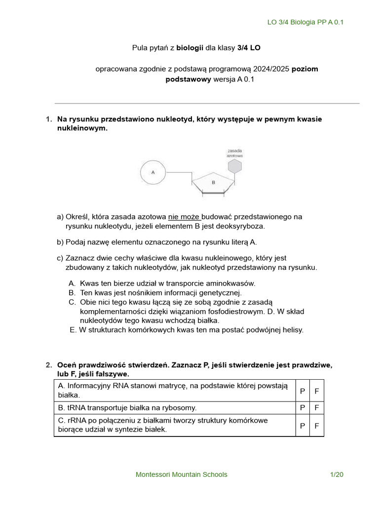 Pyt Biologia 2 | PDF