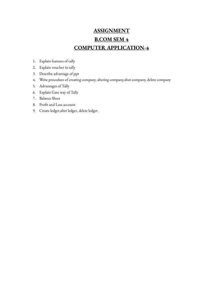 Assignment BCOM SEM 4 Computer Applications - 4 | PDF