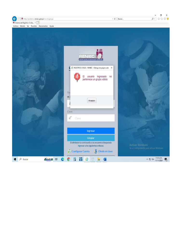 Pantallazo de Usuario | PDF
