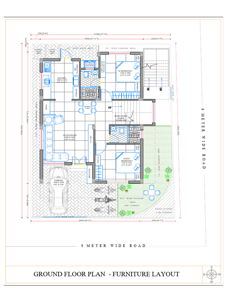 Ground Floor Plan - Furniture Layout | PDF | Home | Interior Design