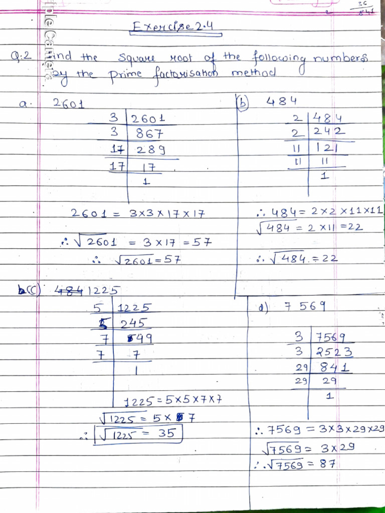 Square Roots and Prime Factorization | PDF | Elementary Mathematics ...