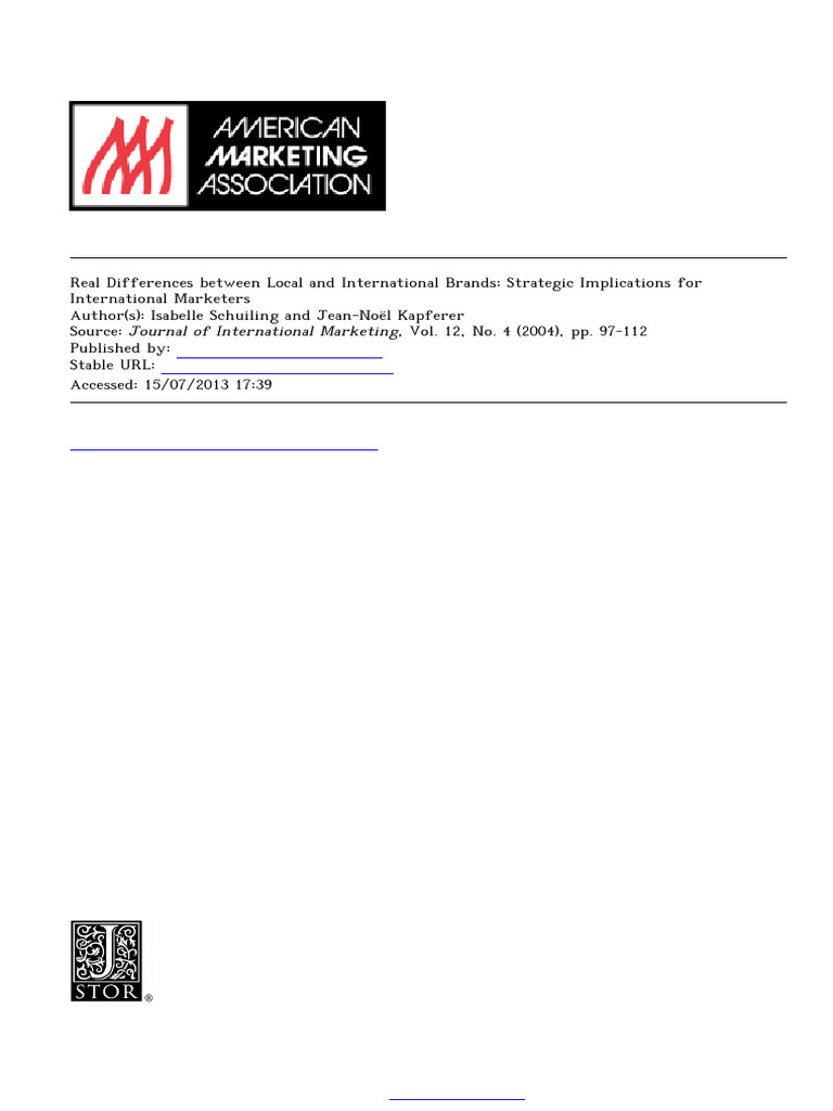 Local vs. International Brands: Insights | PDF | Brand | Marketing