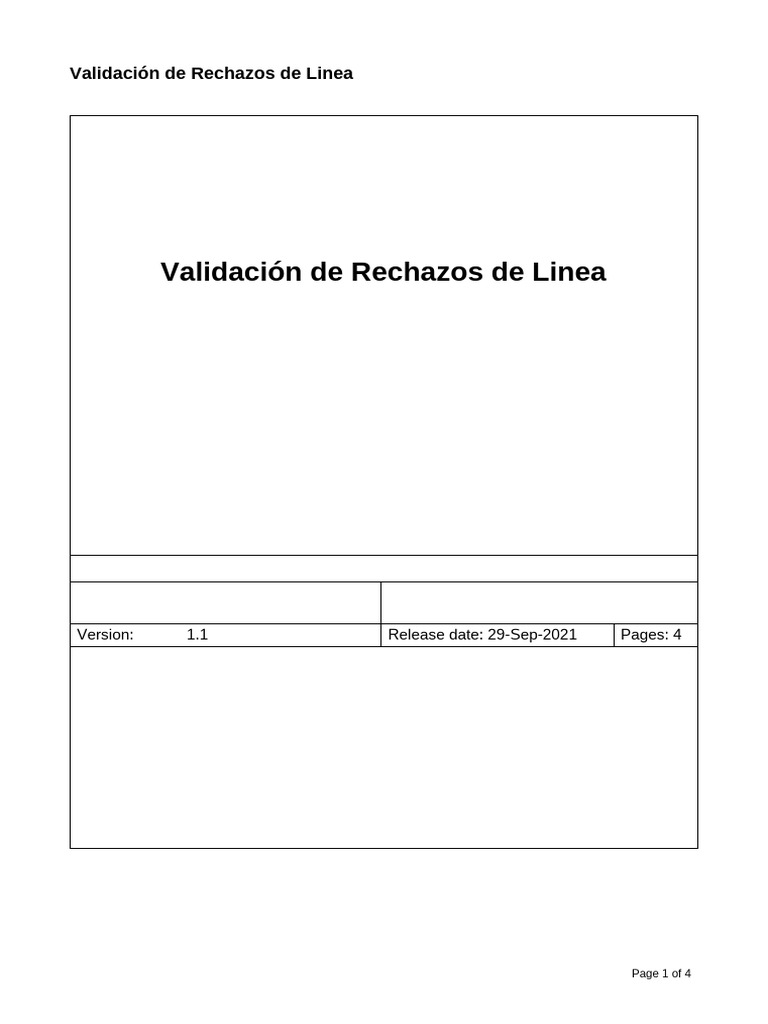 Procedimiento de Verificacion de Rechazos | PDF