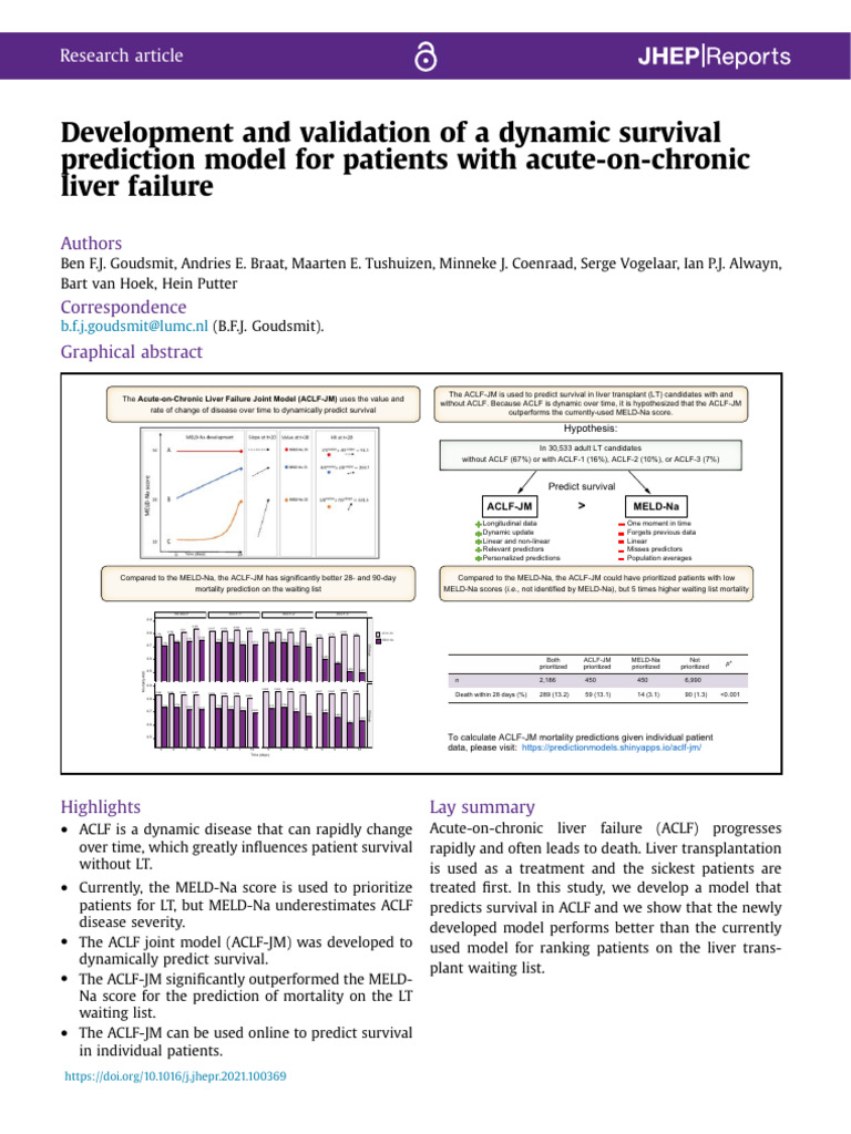 Development and Validation of A Dynamic Survival | PDF | Receiver ...