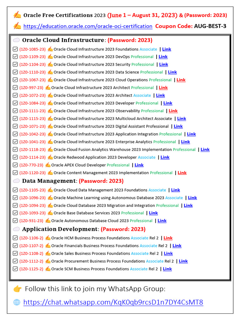 Oracle Certification | PDF | Oracle Corporation | Cloud Computing
