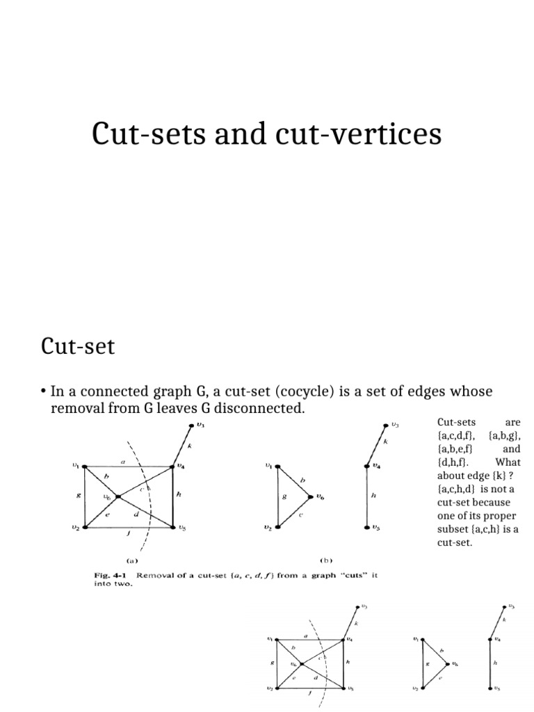 3 Cut-Sets and Cut-Vertices | PDF | Vertex (Graph Theory) | Theoretical ...