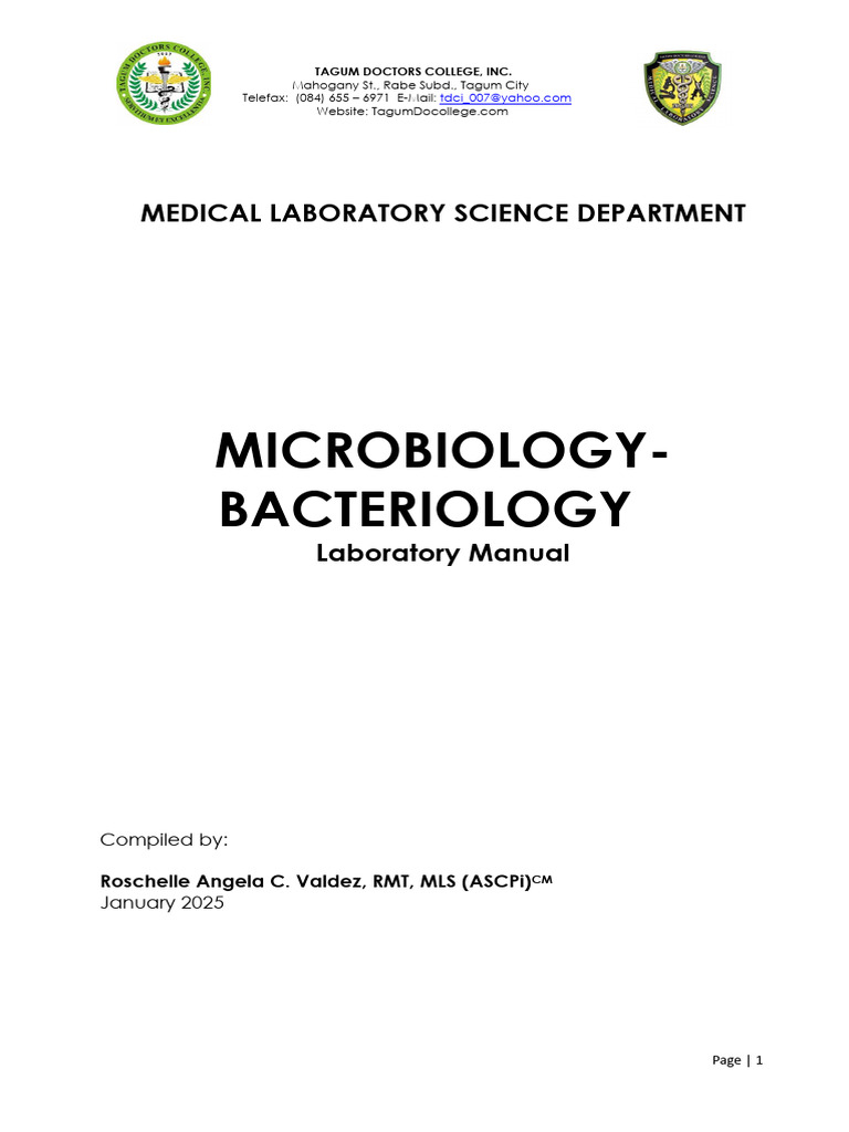 PRELIM-BACTE-LAB-MANUAL | PDF | Microscope | Microbiology PRELIM-BACTE-LAB-MANUAL | PDF | Microscope | Microbiology