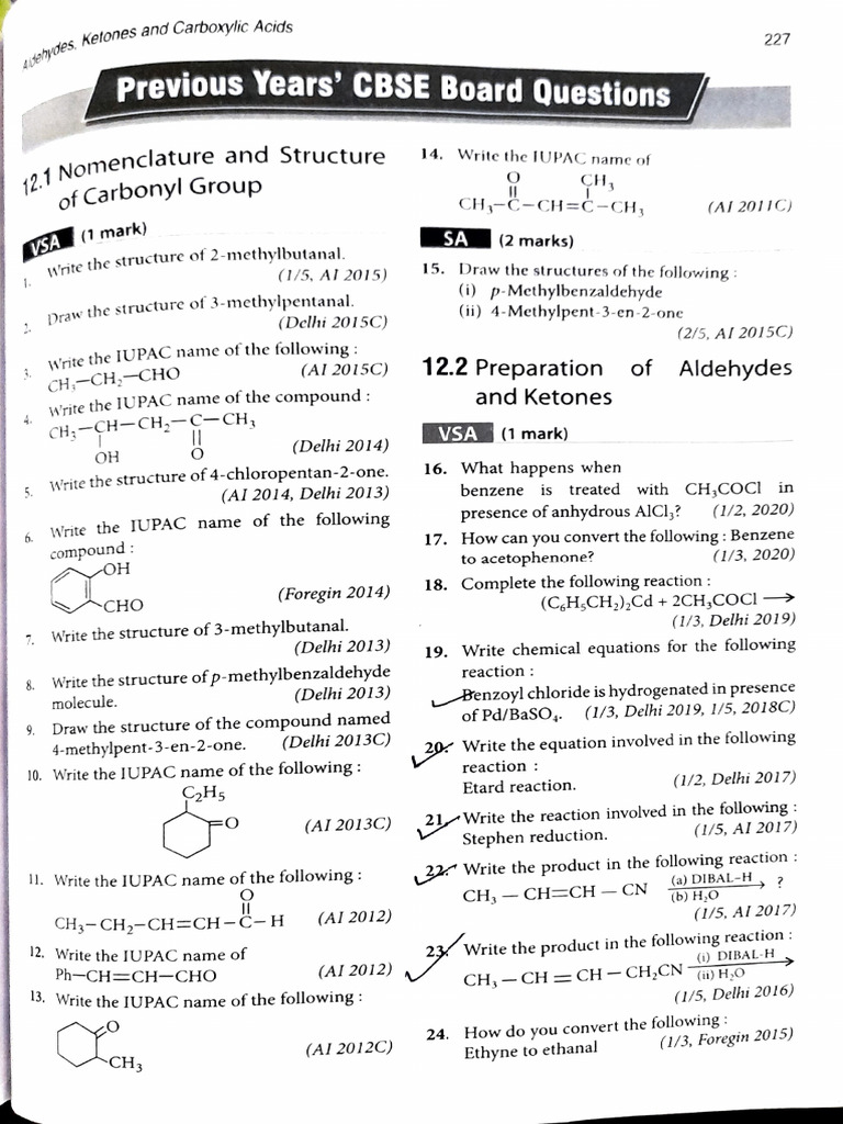 CH - Aldehyde Ketone and Carboxylic Acid-1 | PDF | Ketone | Aldehyde