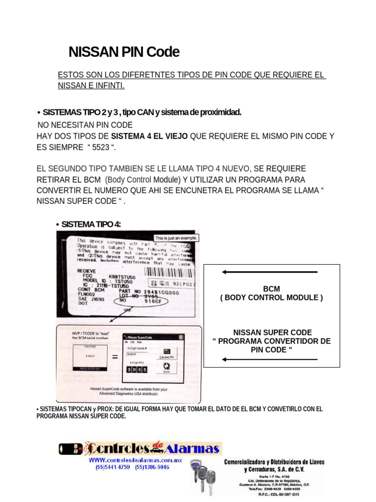 Nissan Pin Code | PDF