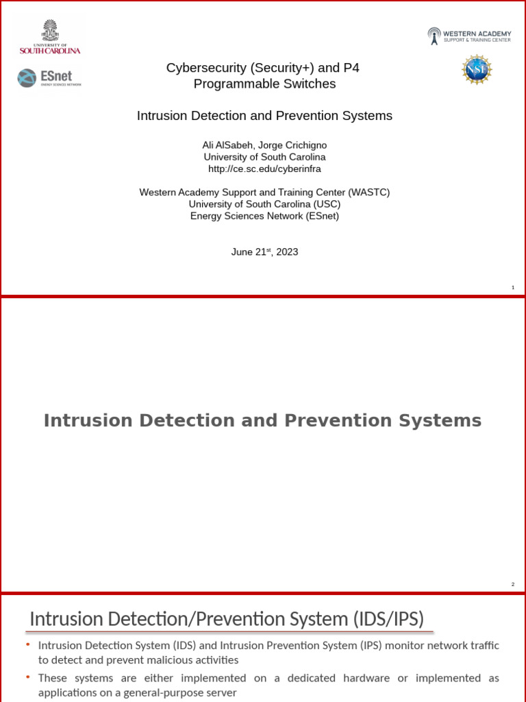 Day 3 - 3. Intrusion Detection and Prevention Systems | PDF | Computer Network | Crime Prevention