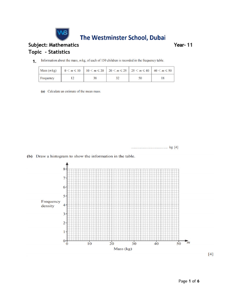Year 11 Statistics Overview | PDF