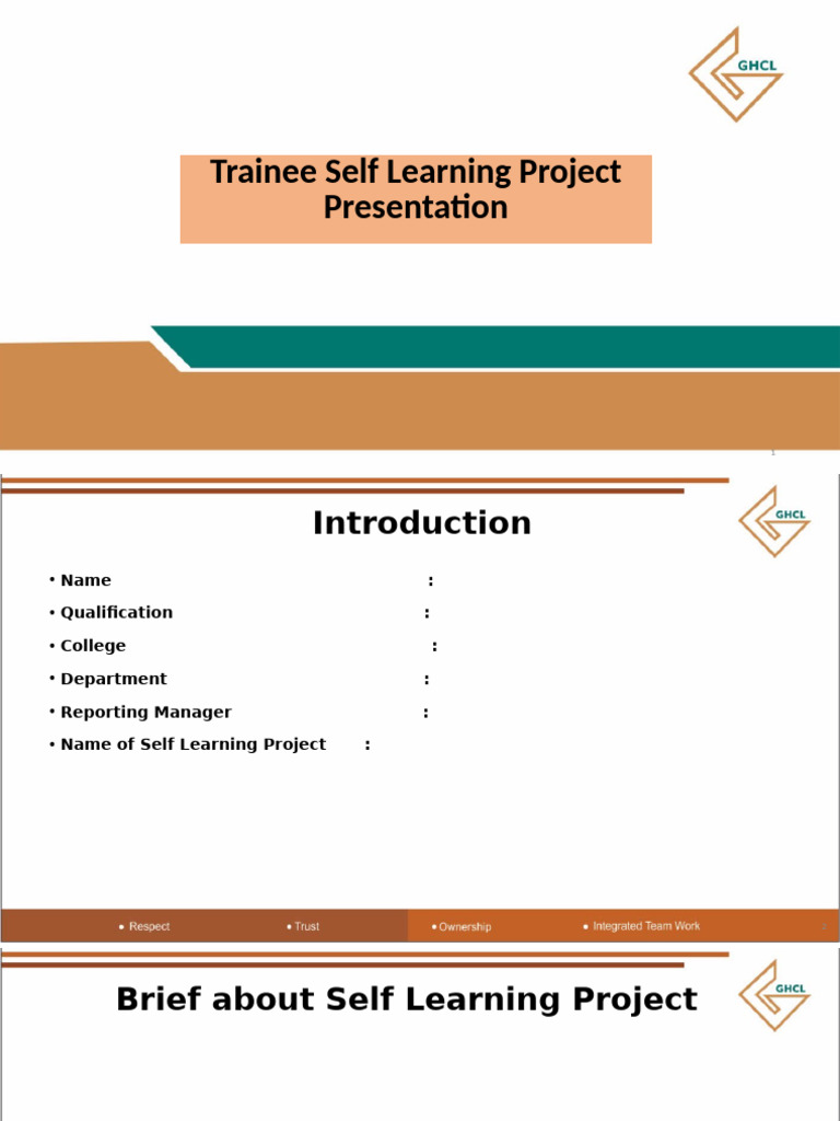 GET Self Learning Projects - Presentation Template | PDF