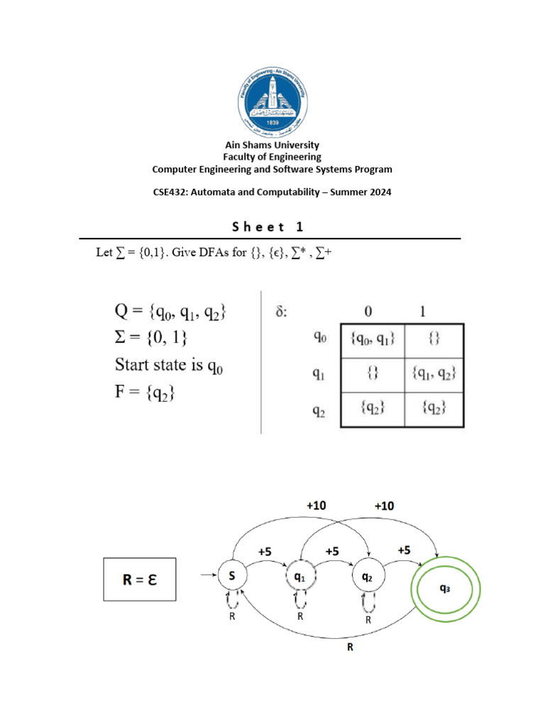 DFAs for Automata and Computability | PDF