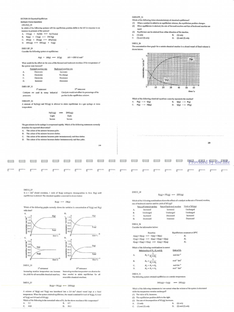 Past Paper by Topic Dse Equilibrium | PDF