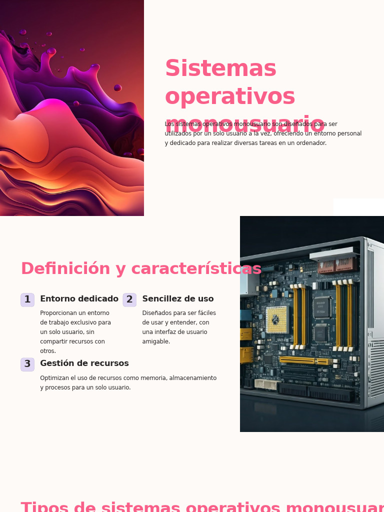 Clase 1 Sistemas Operativos Monousuario | PDF | Sistema operativo | Interfaces gráficas de usuario