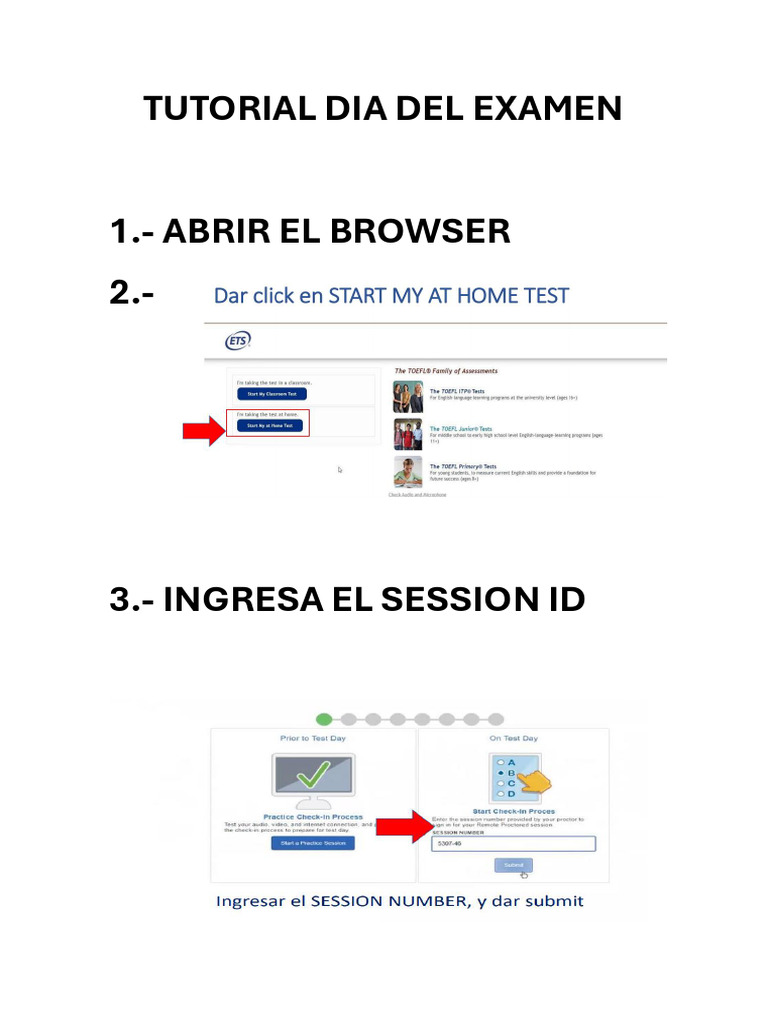 Tutorial Dia Del Examen TOEFL | PDF