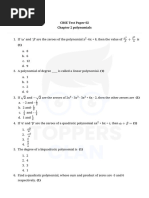 Class 10 CBSE Polynomials Extra Questions | PDF