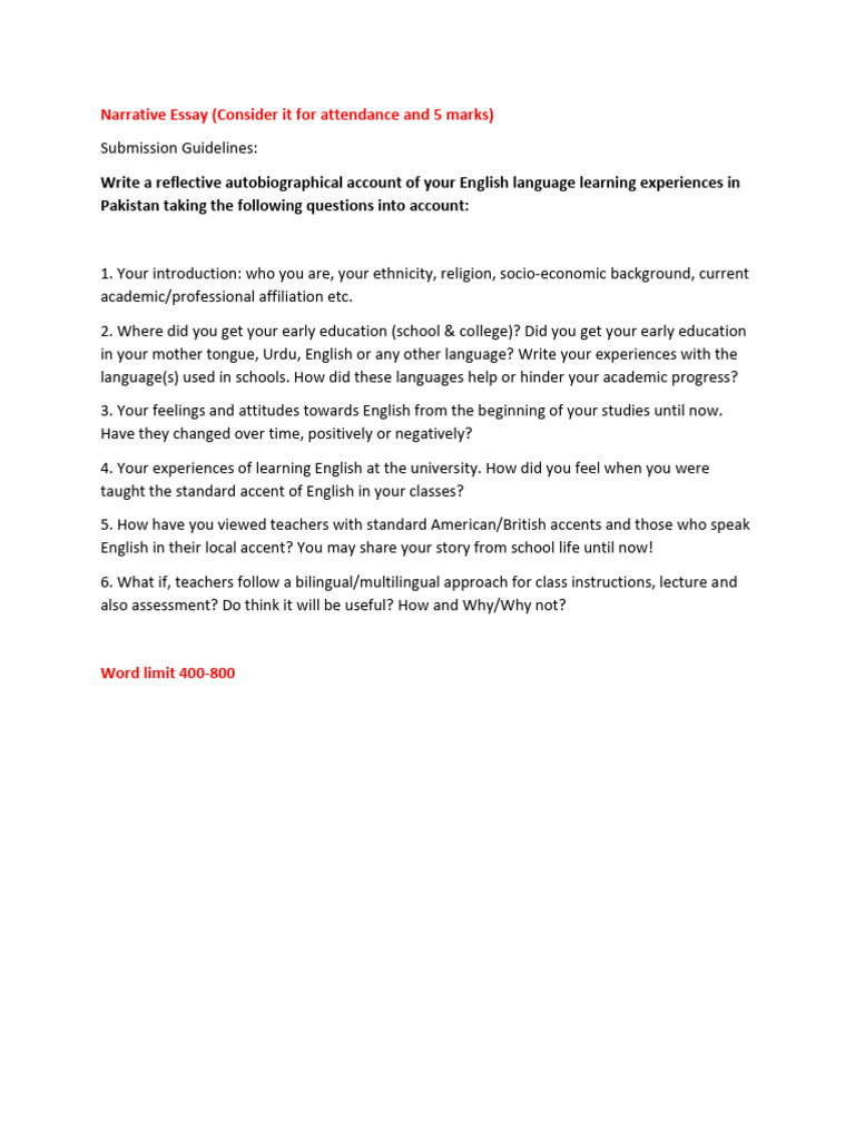 Narrative Essay | PDF