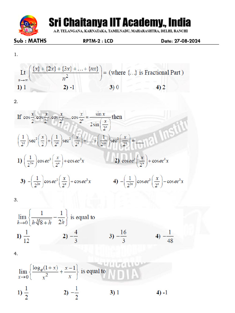 Maths - LCD - RPTM-2 | PDF