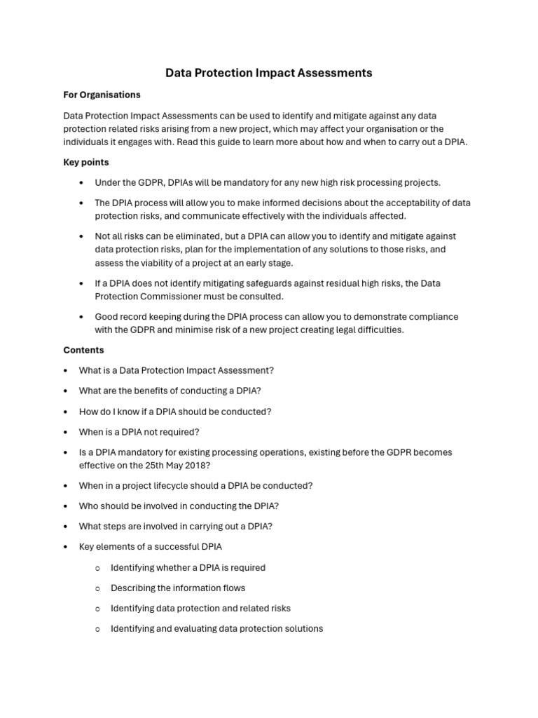 Data Protection Impact Assessments | PDF | Risk | Information Privacy