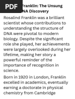 Rosalind Franklin Reading-Questions | PDF | Francis Crick | Nucleic Acids