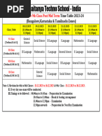 CBSE 6th to 9th Class Annual Examination Time Table 2024-25 (Karnataka ...