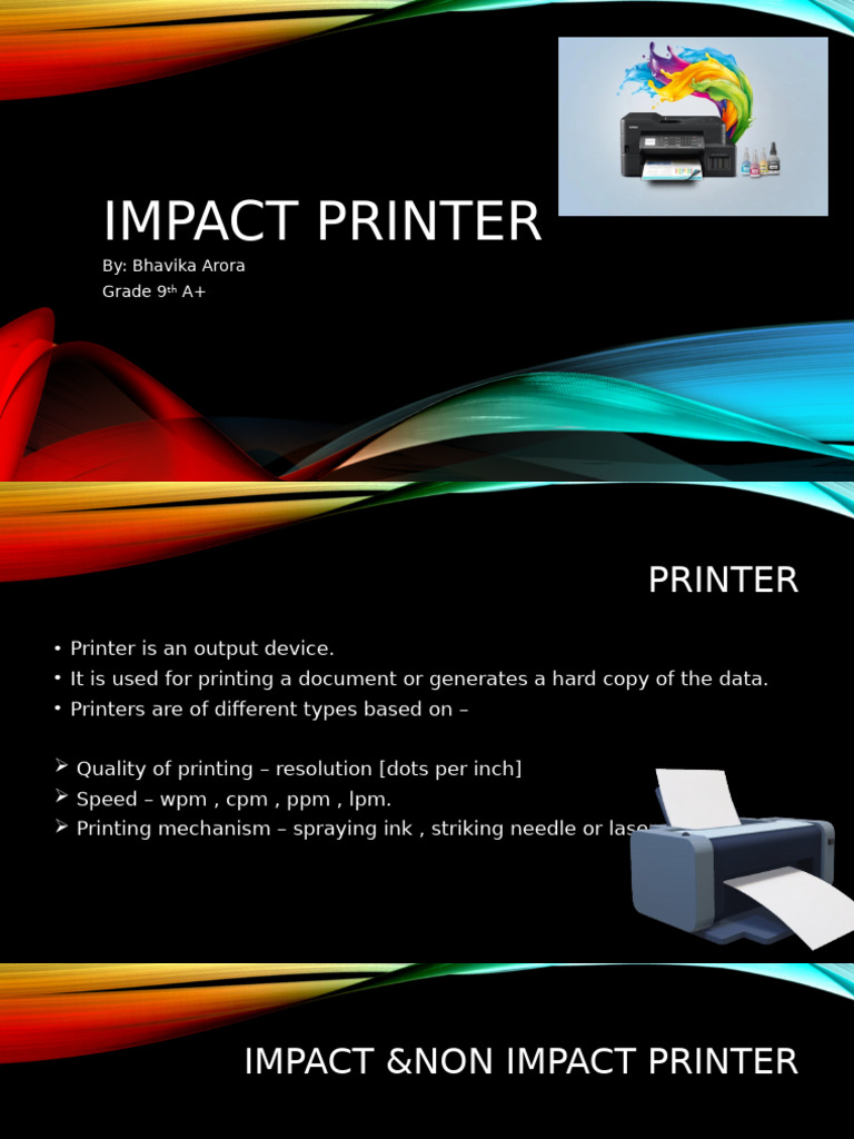 Types of Impact and Non-Impact Printers | PDF | Printer (Computing ...