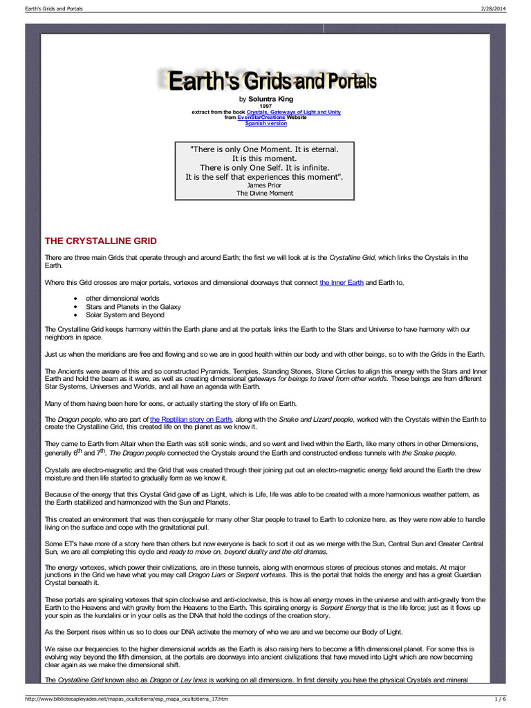 Earth's Grids And Portals (1) | PDF | Sun | Earth