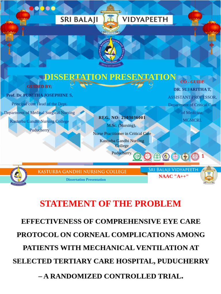 Dissertation Presentation - BAKKIYA | PDF | Intensive Care Medicine ...