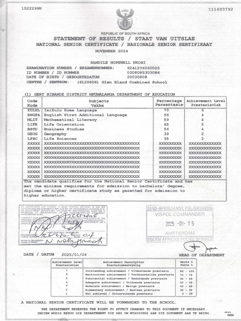 Statement of Result | PDF
