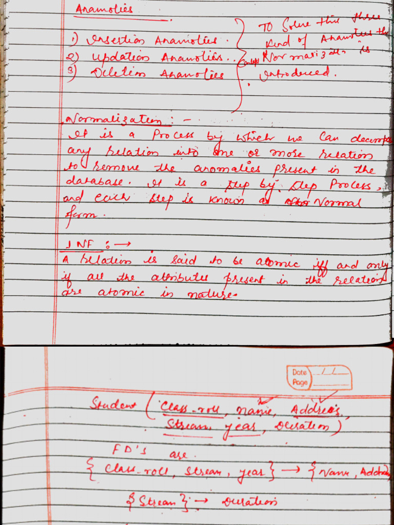 DBMS Normalization Class Notes | PDF