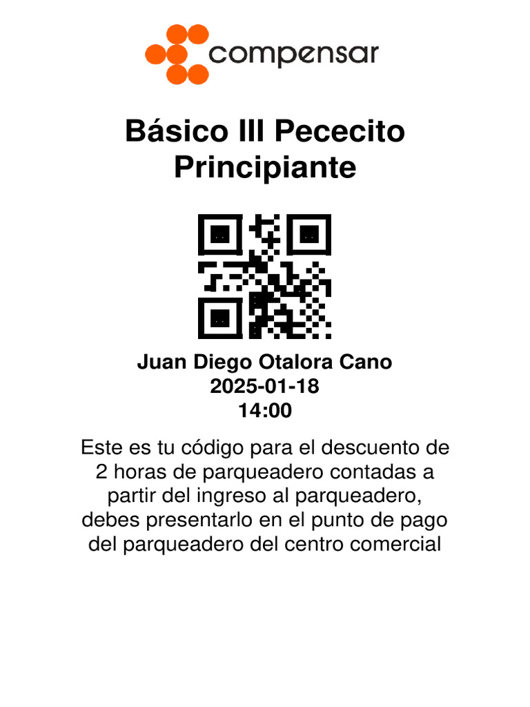 Código Para Parqueadero _ RED Compensar (3) | PDF