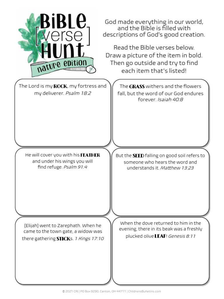 Bible Nature Exploration Activity | PDF