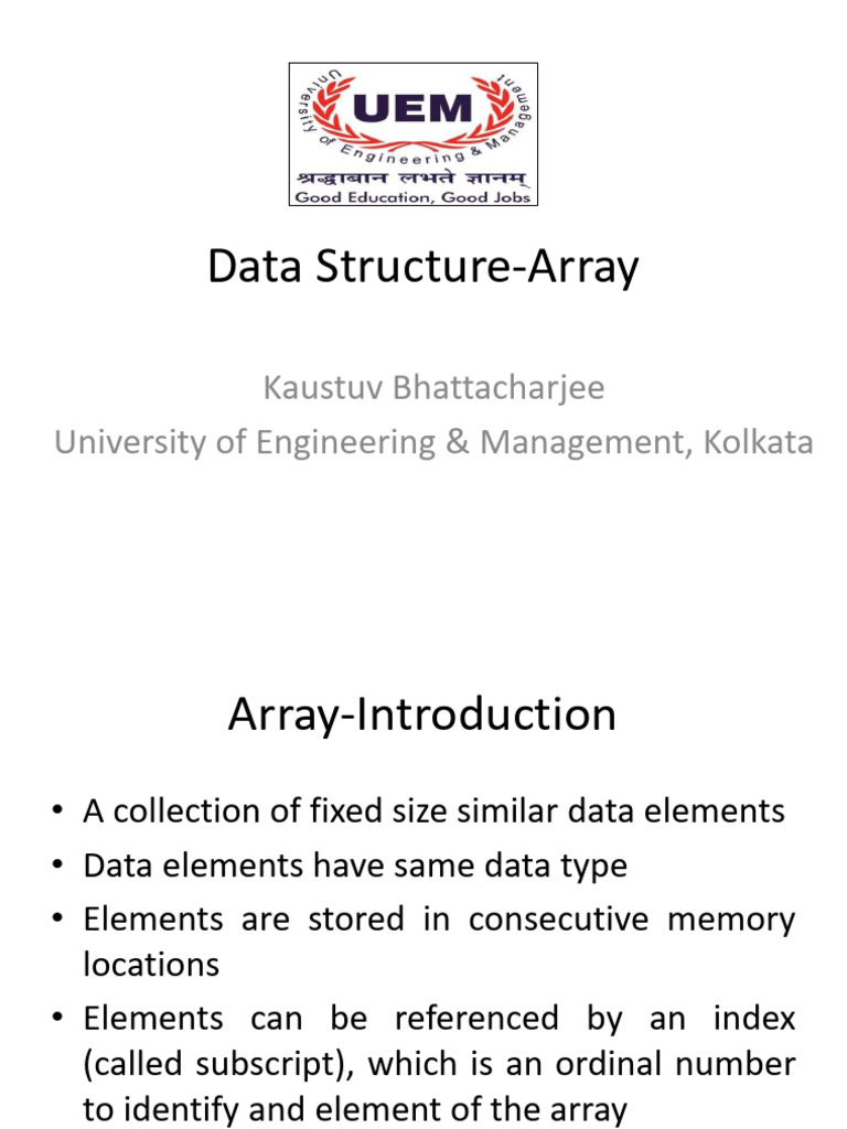 Data Structure-Array | PDF | Integer (Computer Science) | Software ... Data Structure-Array | PDF | Integer (Computer Science) | Software ...