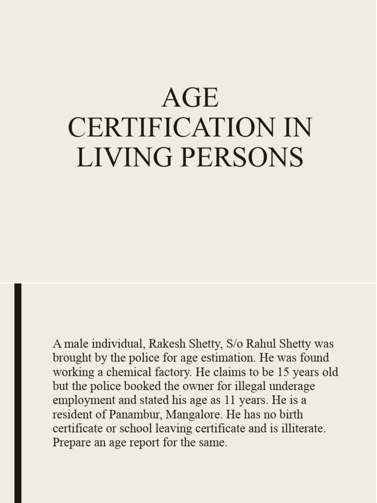 Age Certification Report for Rakesh Shetty | PDF | Limbs (Anatomy ...