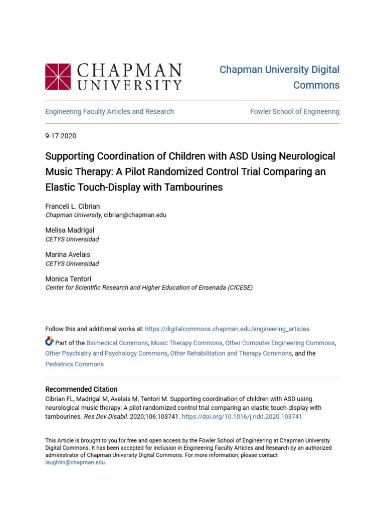 Supporting Coordination of Children With ASD Using Neurological M | PDF ...