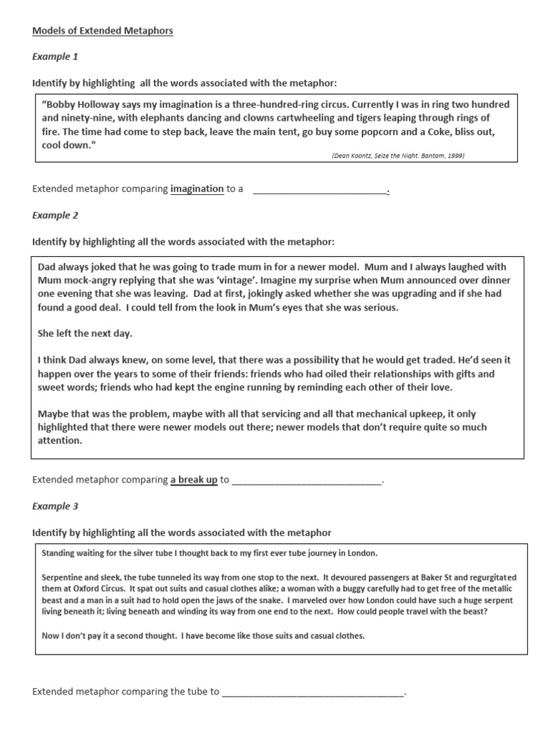 Exploring Extended Metaphors | PDF