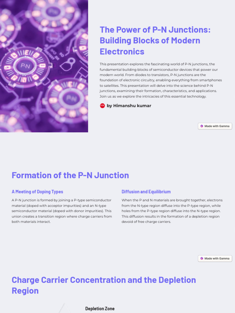 The Power of P N Junctions Building Blocks of Modern Electronics | PDF | P–N Junction | Diode